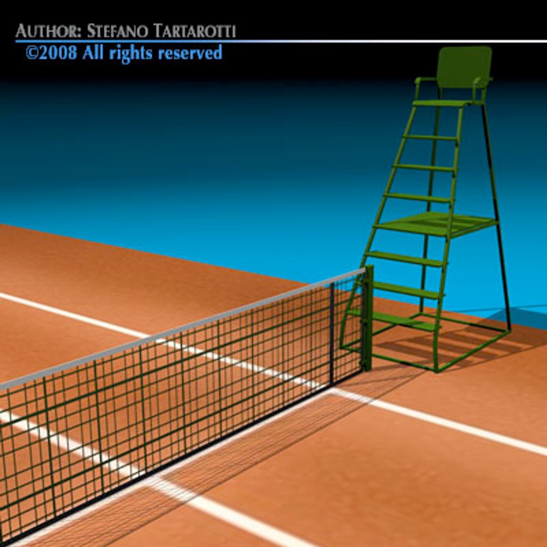 3d tennis field model
