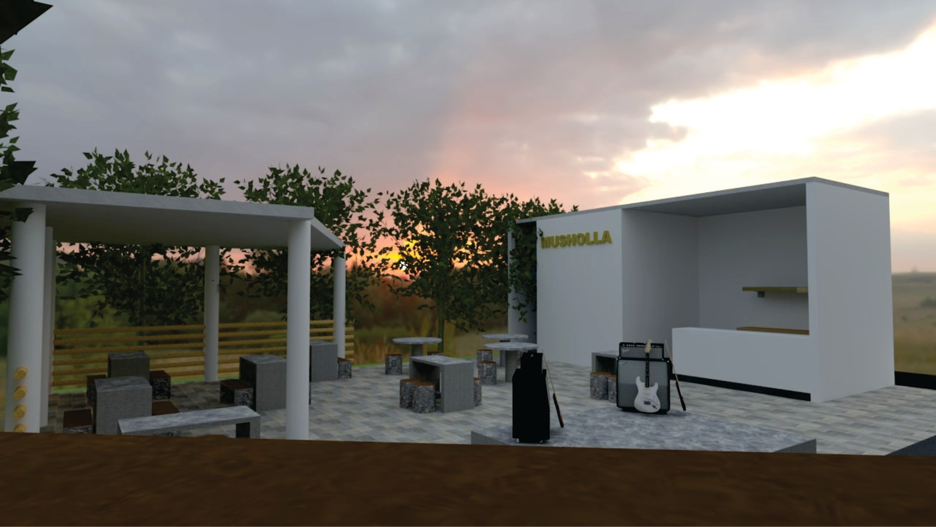 Cafe outdoor and commercial spaces 3D model - TurboSquid 2079340