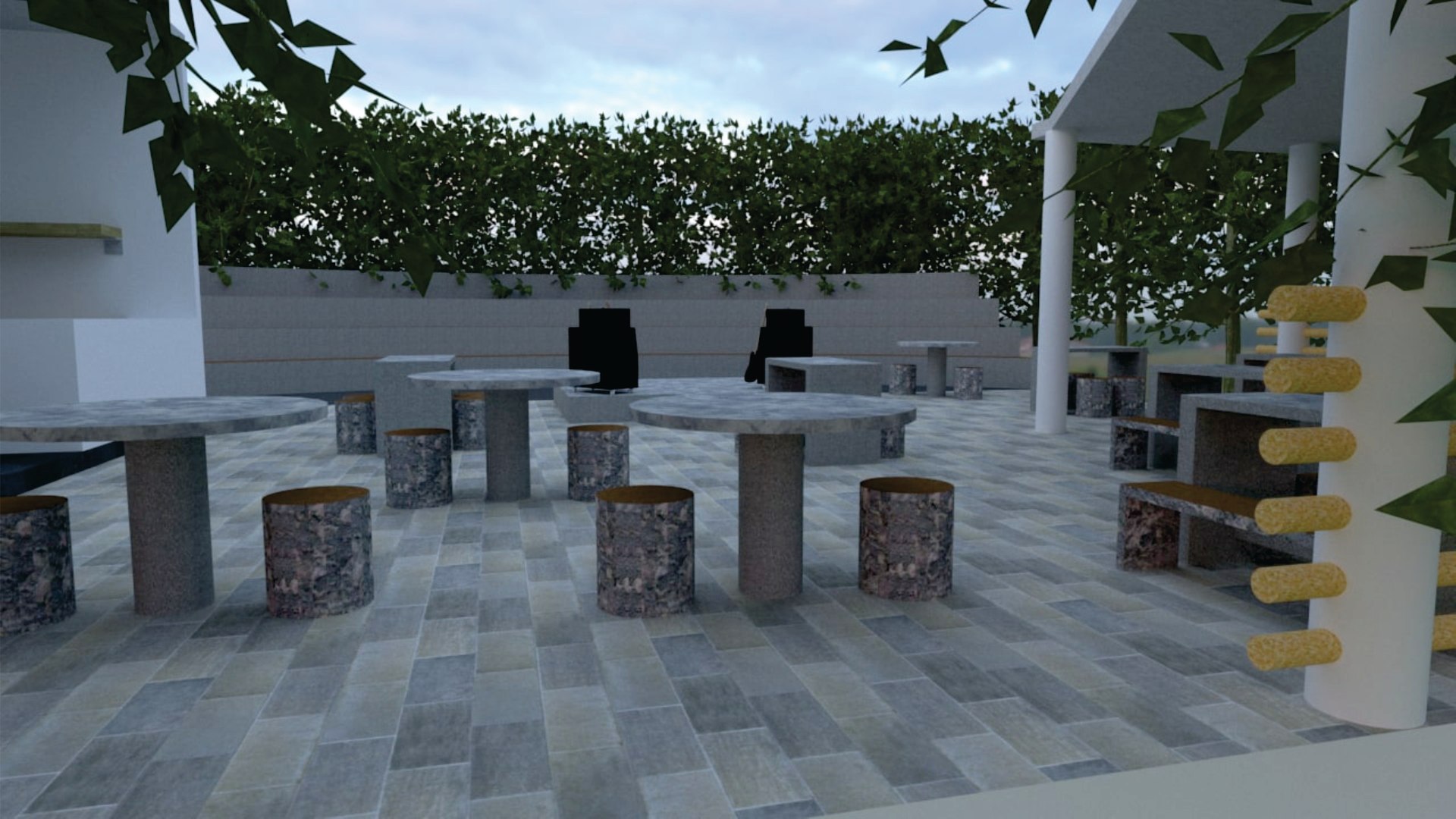 Cafe outdoor and commercial spaces 3D model - TurboSquid 2079340