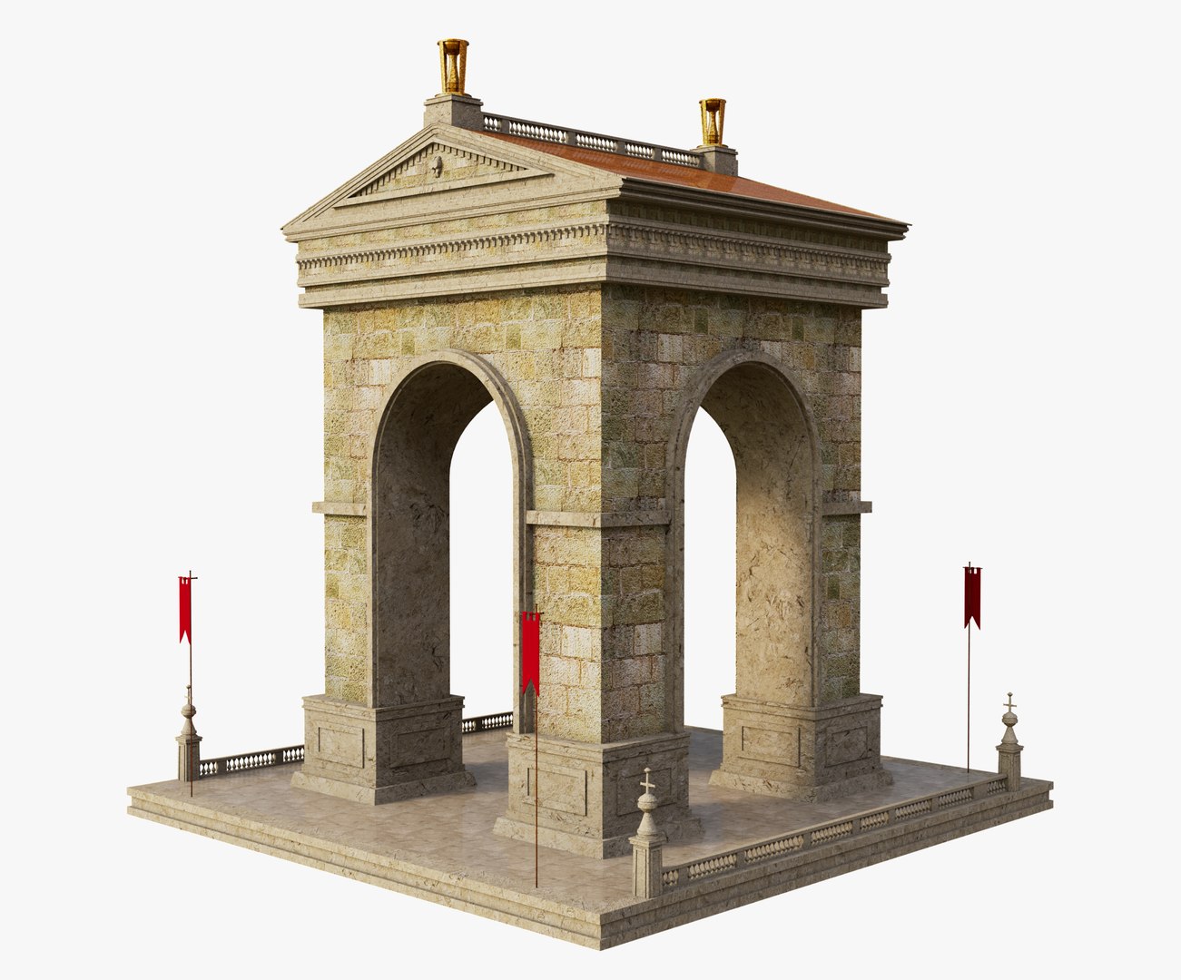 Roman Temple Roof 3D Model - TurboSquid 2316447