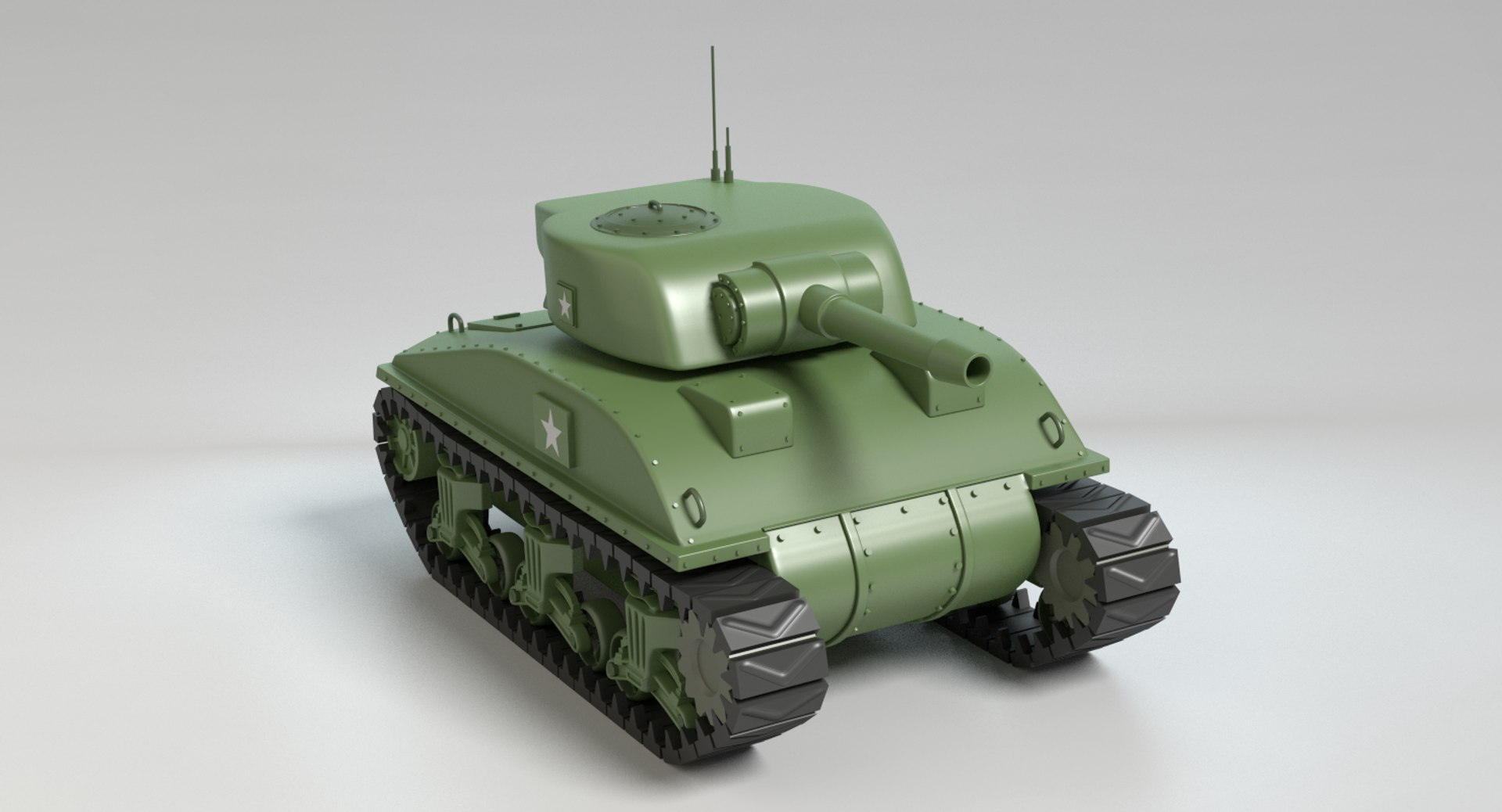 Cartoon Sherman Tank 3d Max