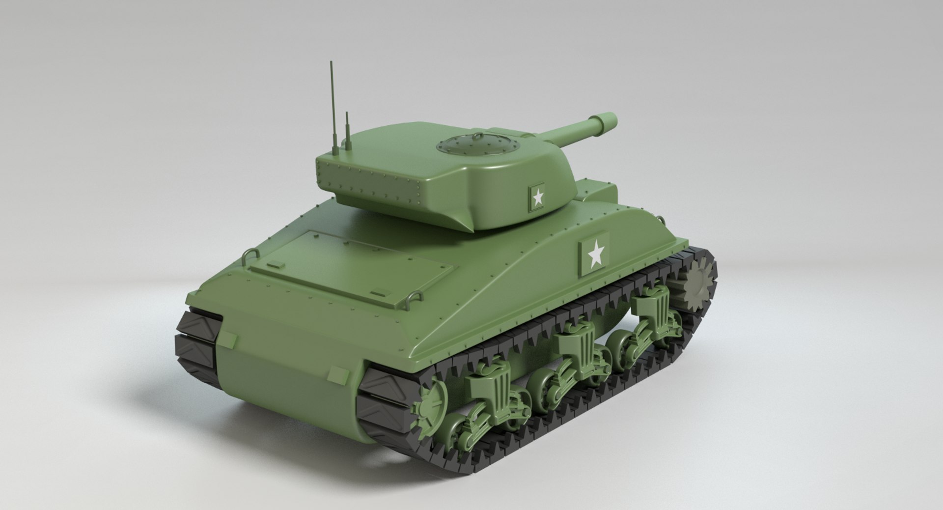 Cartoon Sherman Tank 3d Max
