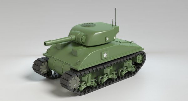 cartoon sherman tank 3d max