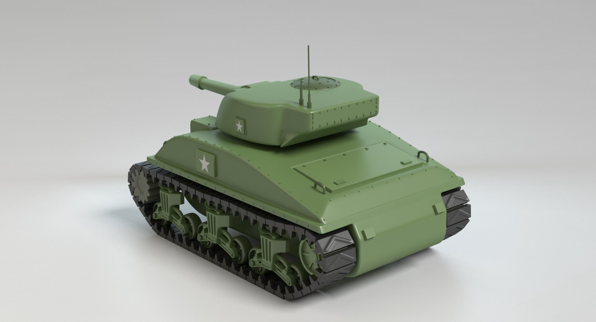 Cartoon Sherman Tank 3d Max
