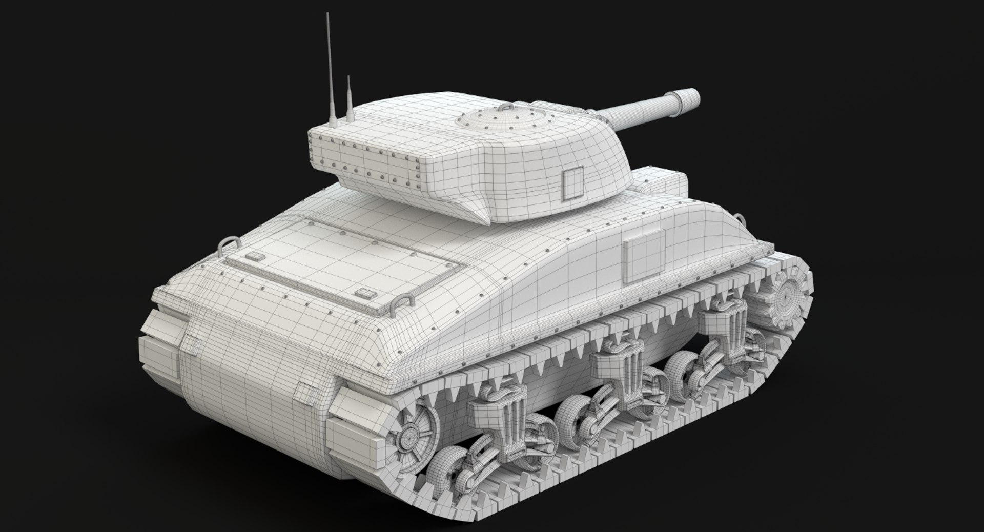 Cartoon Sherman Tank 3d Max