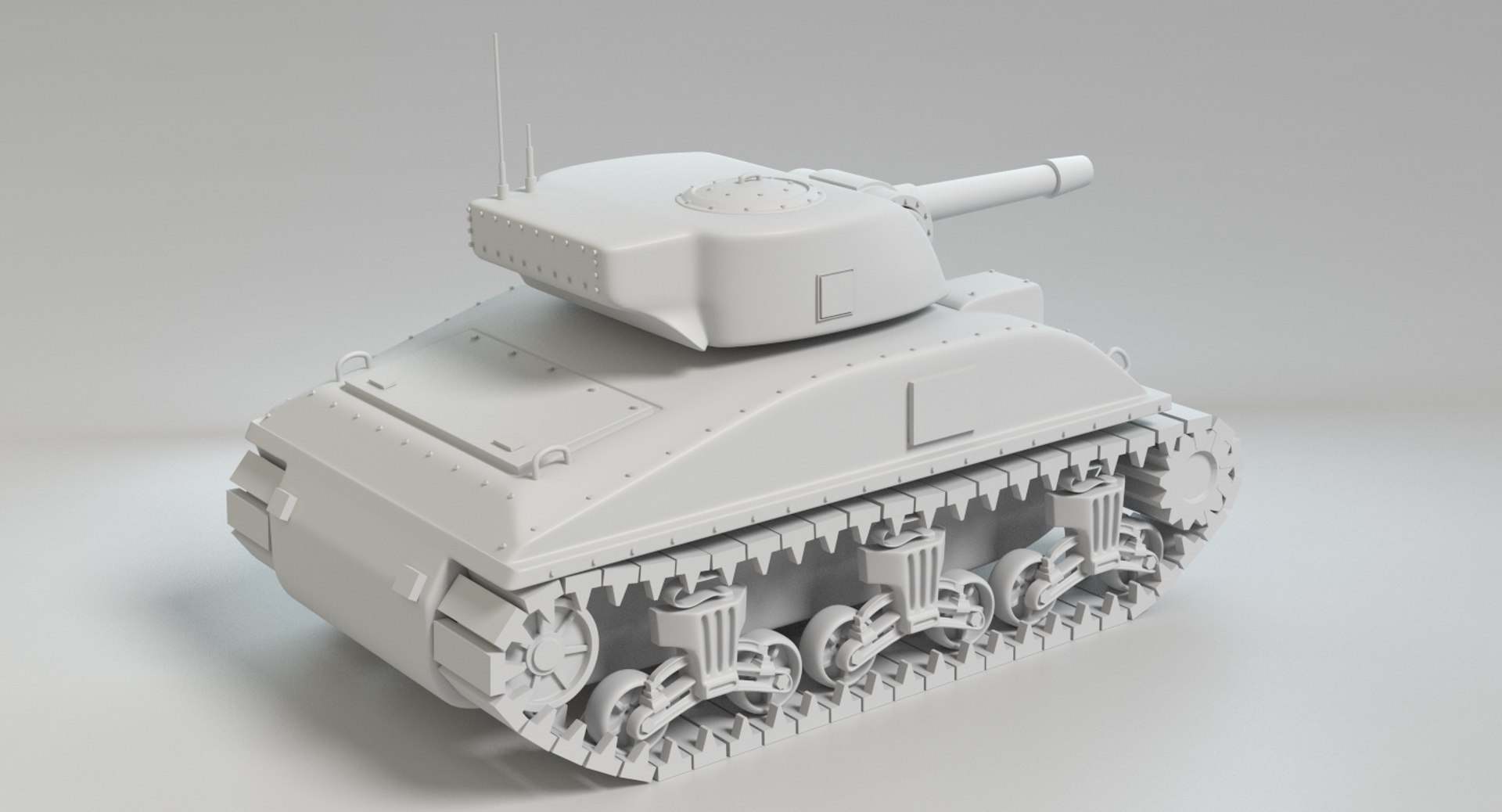 Cartoon Sherman Tank 3d Max
