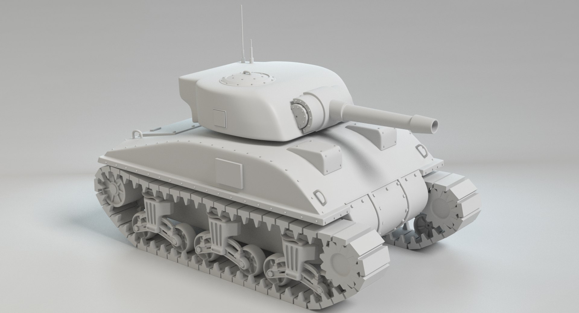 Cartoon Sherman Tank 3d Max