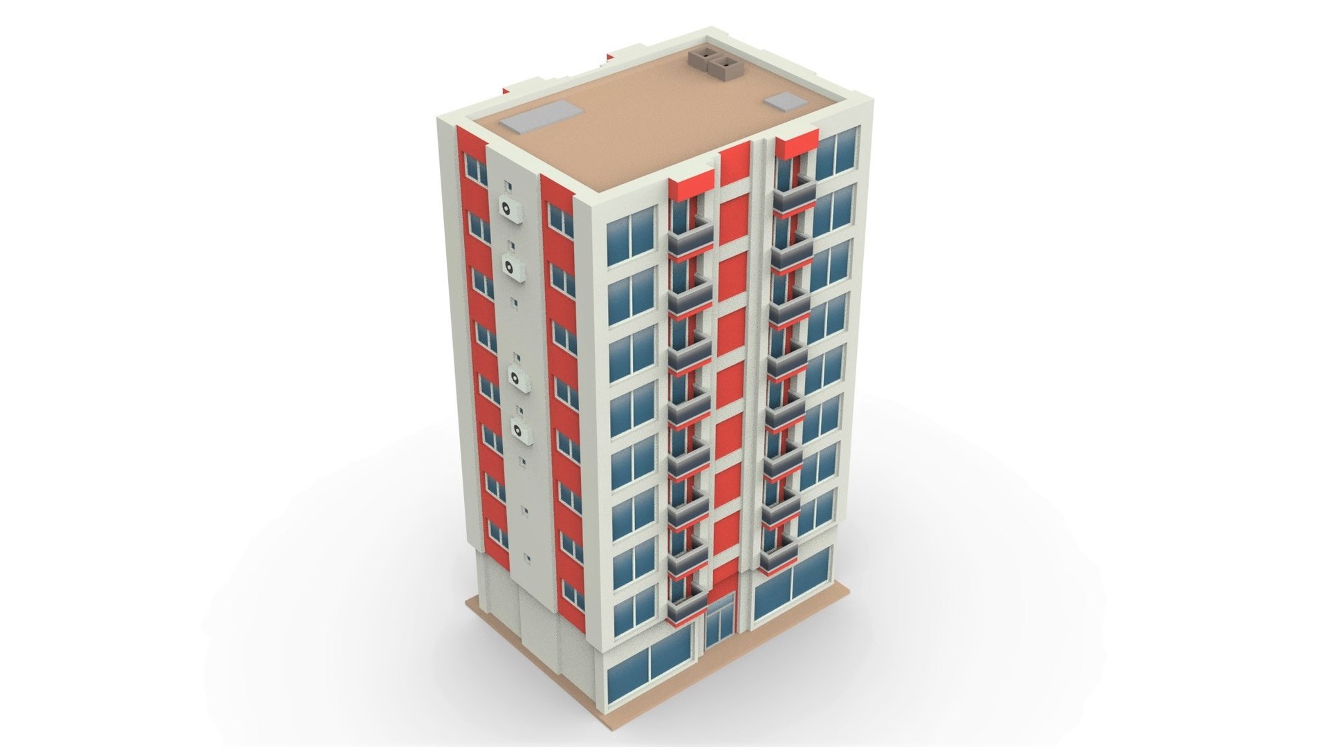 3D Cartoon Apartment Building 1 model - TurboSquid 1958860