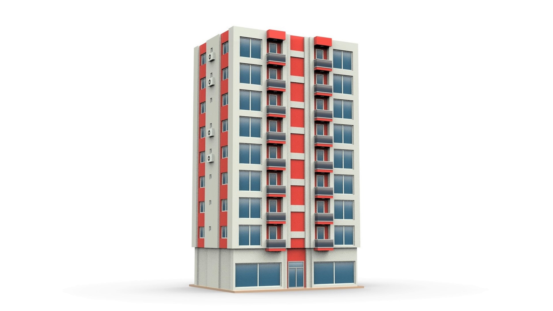 3D Cartoon Apartment Building 1 model - TurboSquid 1958860