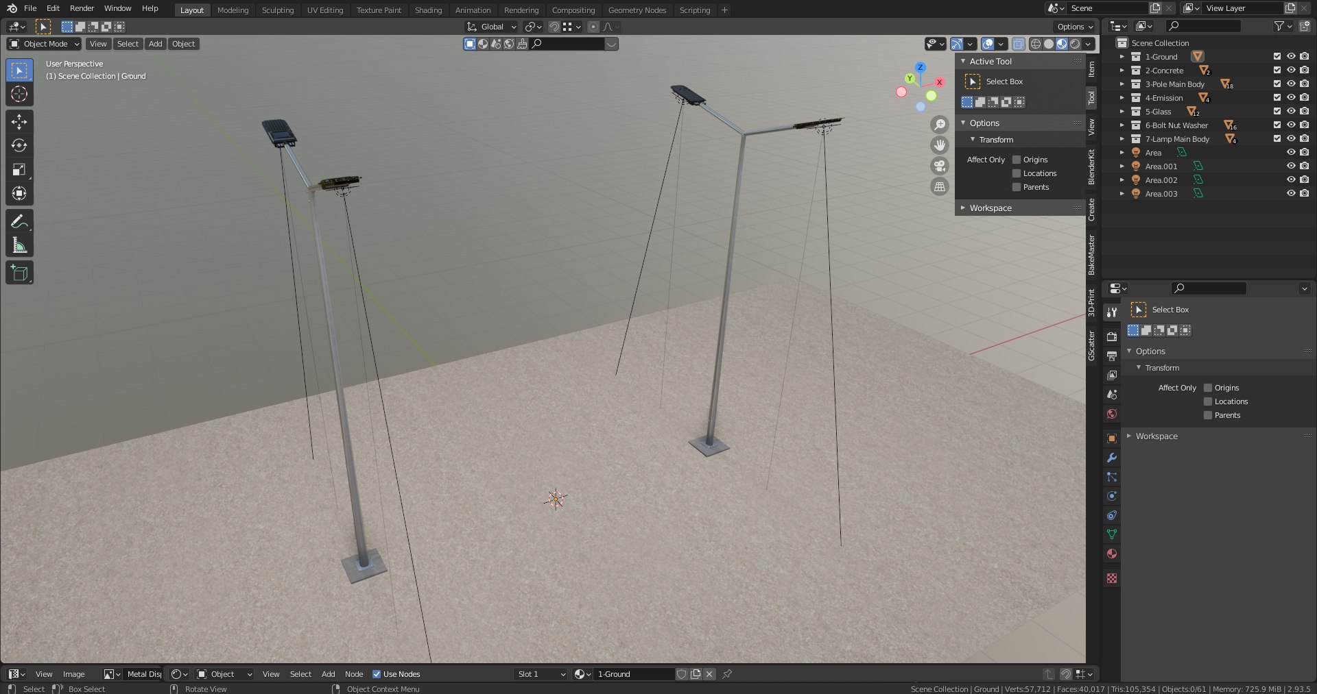 5 Meter Conical Lighting Pole -Double Consol 3D - TurboSquid 2088926