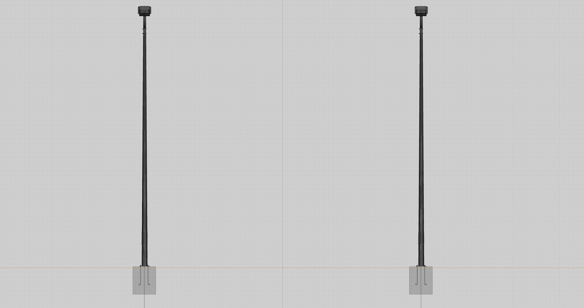 5 Meter Conical Lighting Pole -Double Consol 3D - TurboSquid 2088926