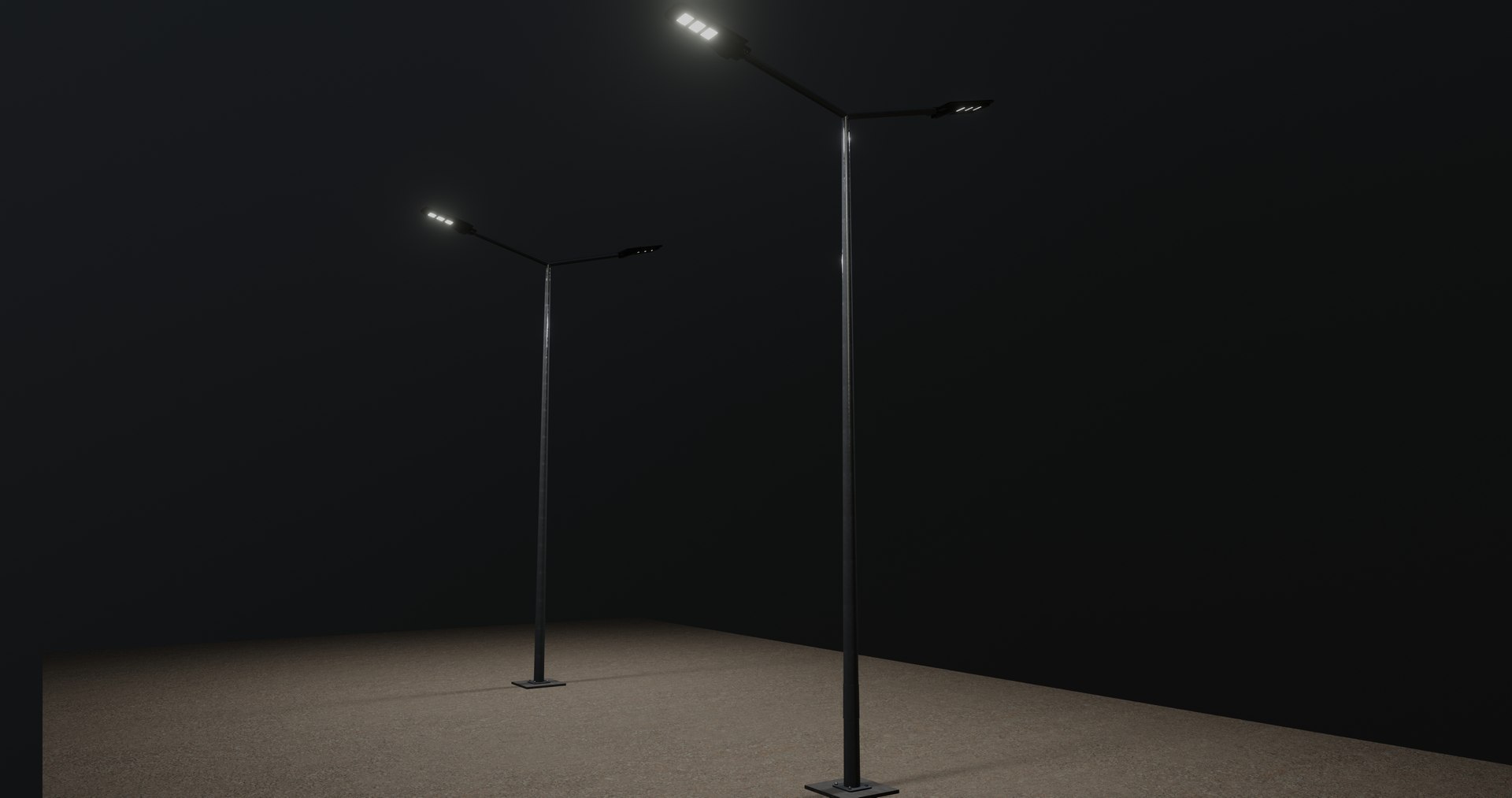 5 Meter Conical Lighting Pole -Double Consol 3D - TurboSquid 2088926