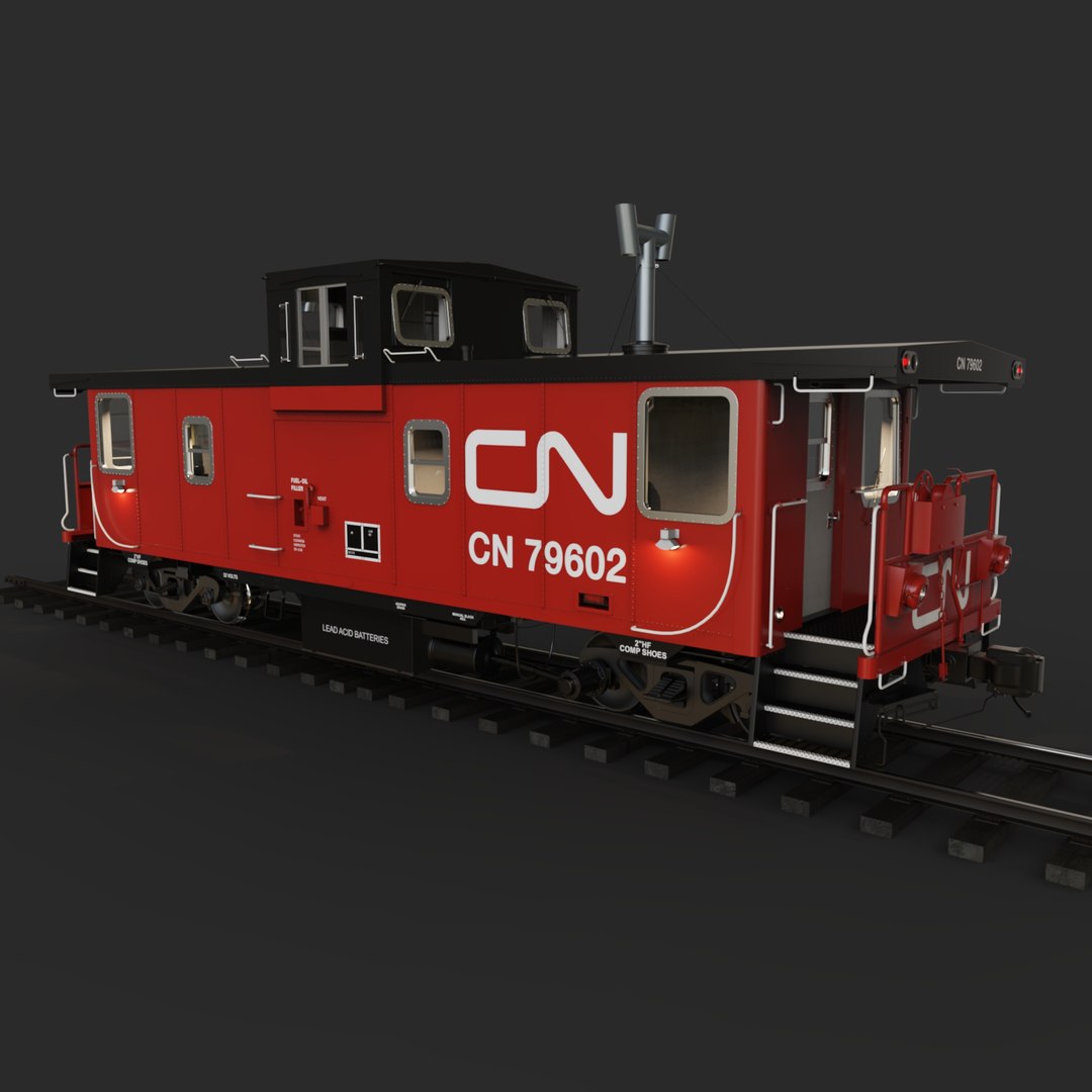 3D Railcar Caboose CN PSC Model - TurboSquid 2216198