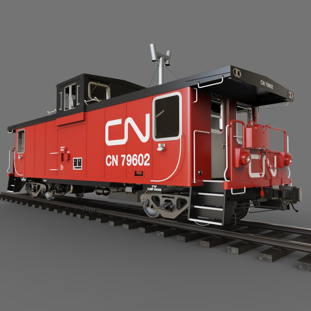 3D Railcar Caboose CN PSC Model - TurboSquid 2216198