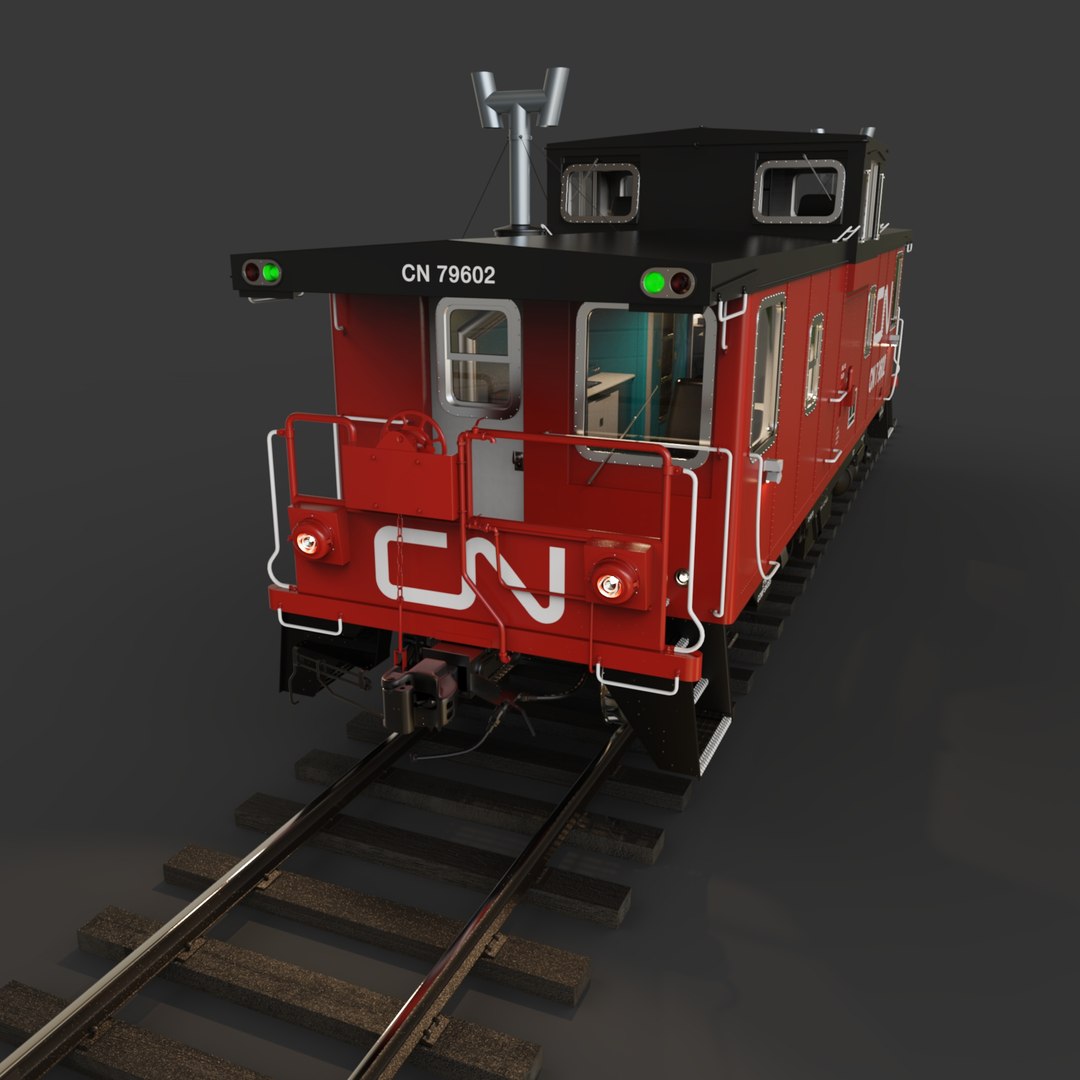 3D Railcar Caboose CN PSC Model - TurboSquid 2216198