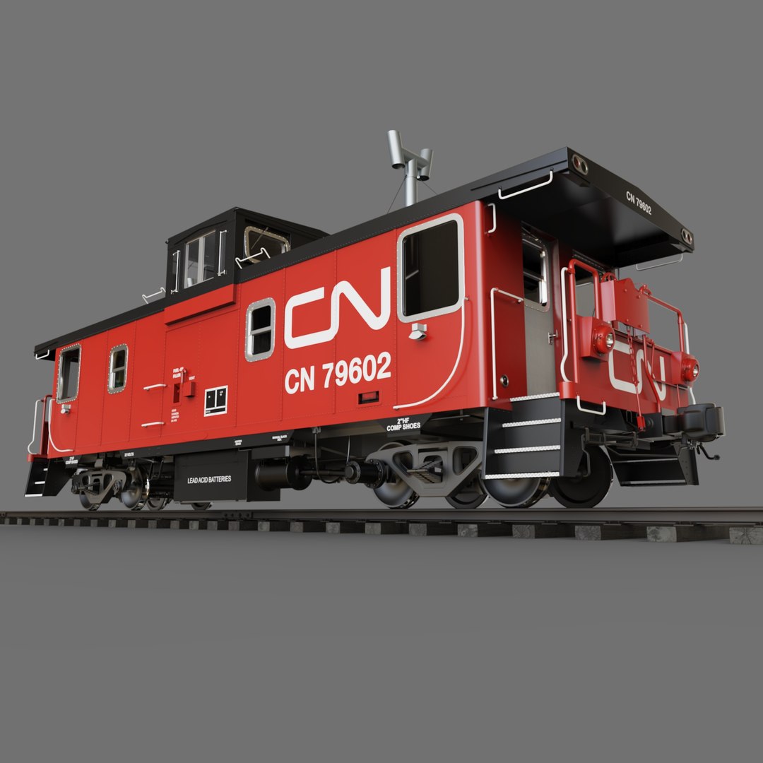 3D Railcar Caboose CN PSC Model - TurboSquid 2216198