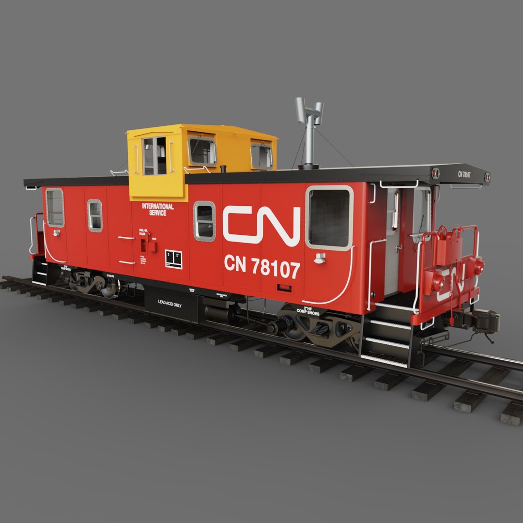 3D Railcar Caboose CN PSC Model - TurboSquid 2216198