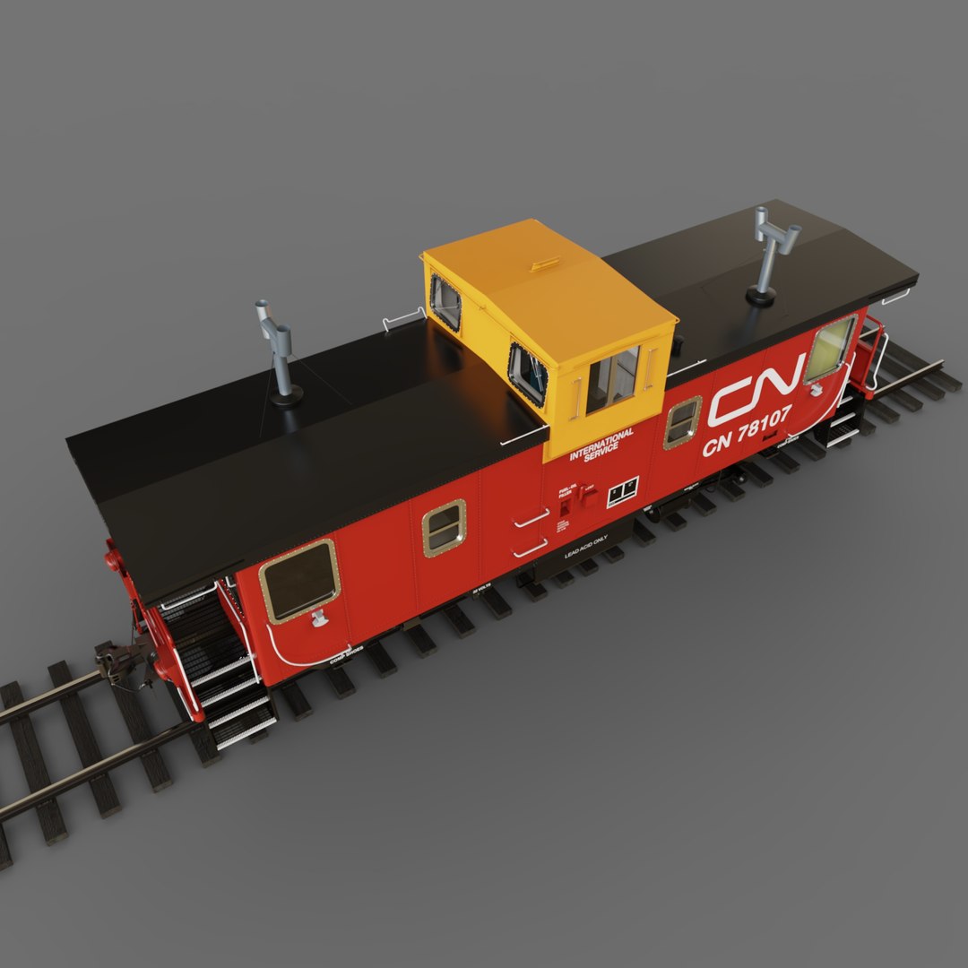 3D Railcar Caboose CN PSC Model - TurboSquid 2216198