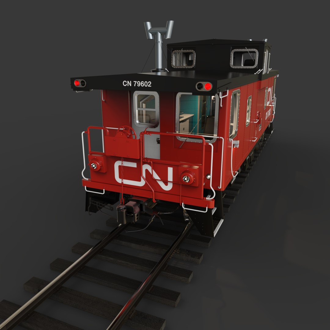 3D Railcar Caboose CN PSC Model - TurboSquid 2216198