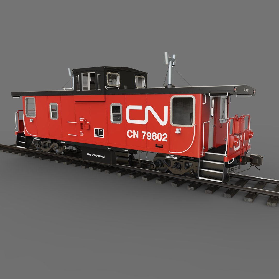 3D Railcar Caboose CN PSC Model - TurboSquid 2216198