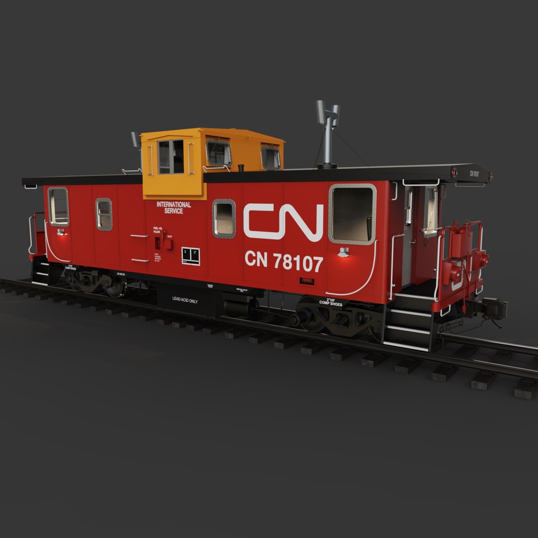 3D Railcar Caboose CN PSC Model - TurboSquid 2216198