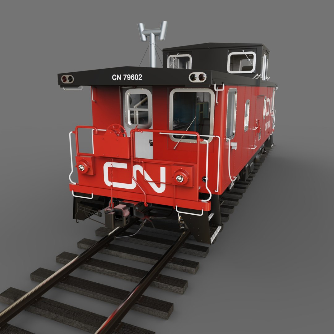 3D Railcar Caboose CN PSC Model - TurboSquid 2216198
