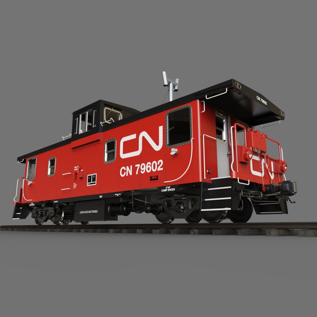 3D Railcar Caboose CN PSC Model - TurboSquid 2216198