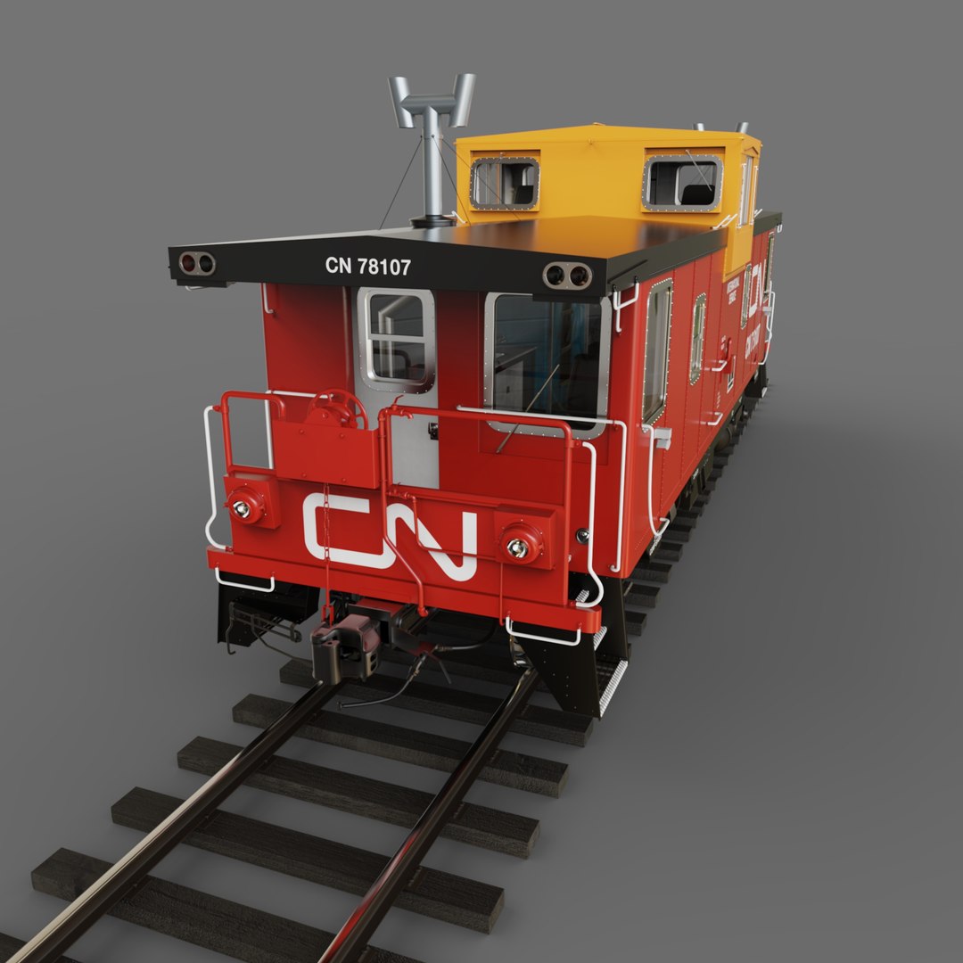 3D Railcar Caboose CN PSC Model - TurboSquid 2216198