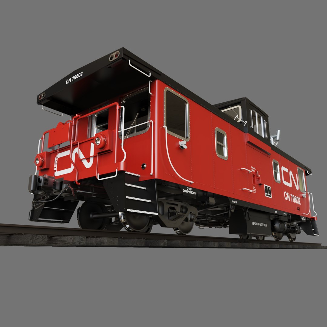 3D Railcar Caboose CN PSC Model - TurboSquid 2216198