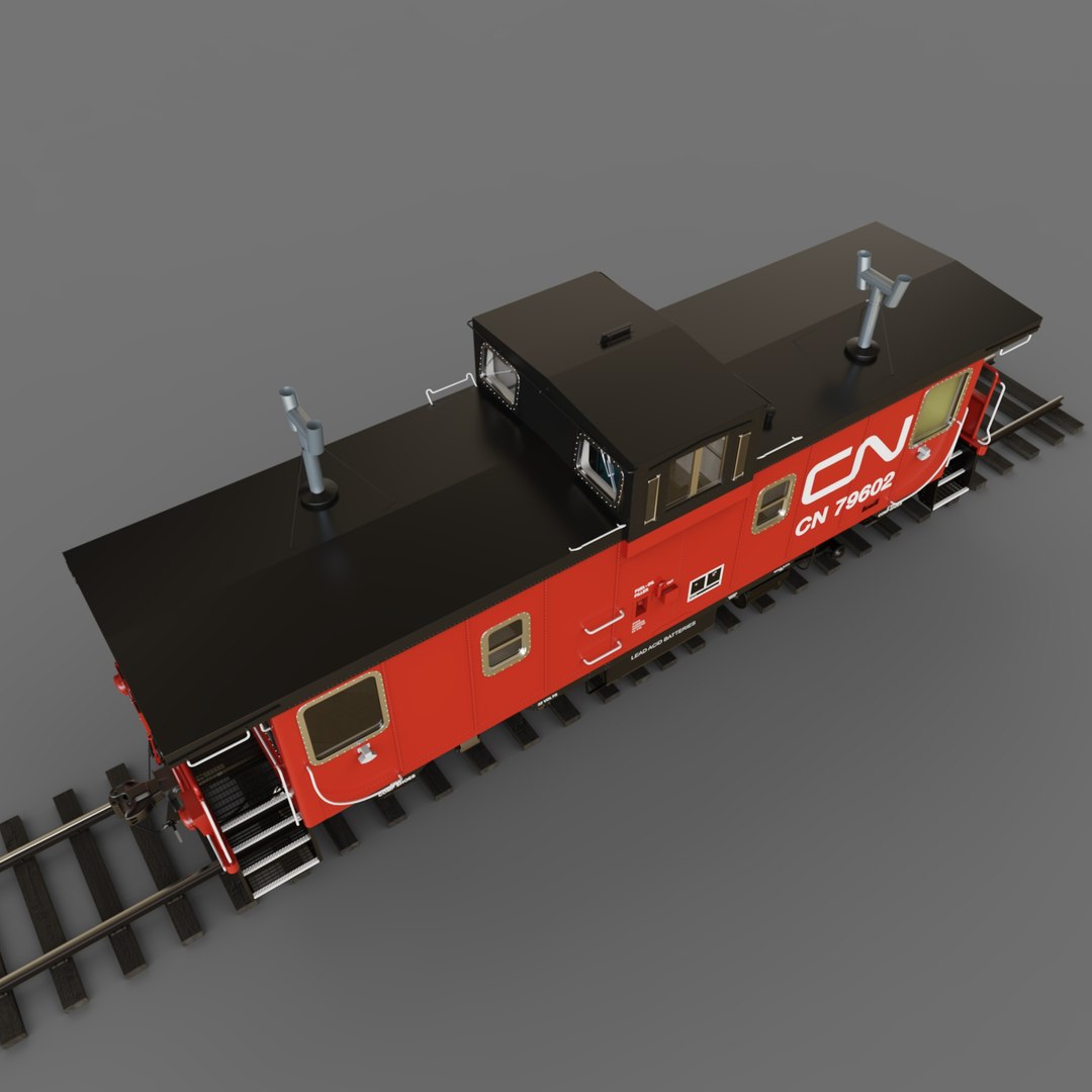 3D Railcar Caboose CN PSC Model - TurboSquid 2216198