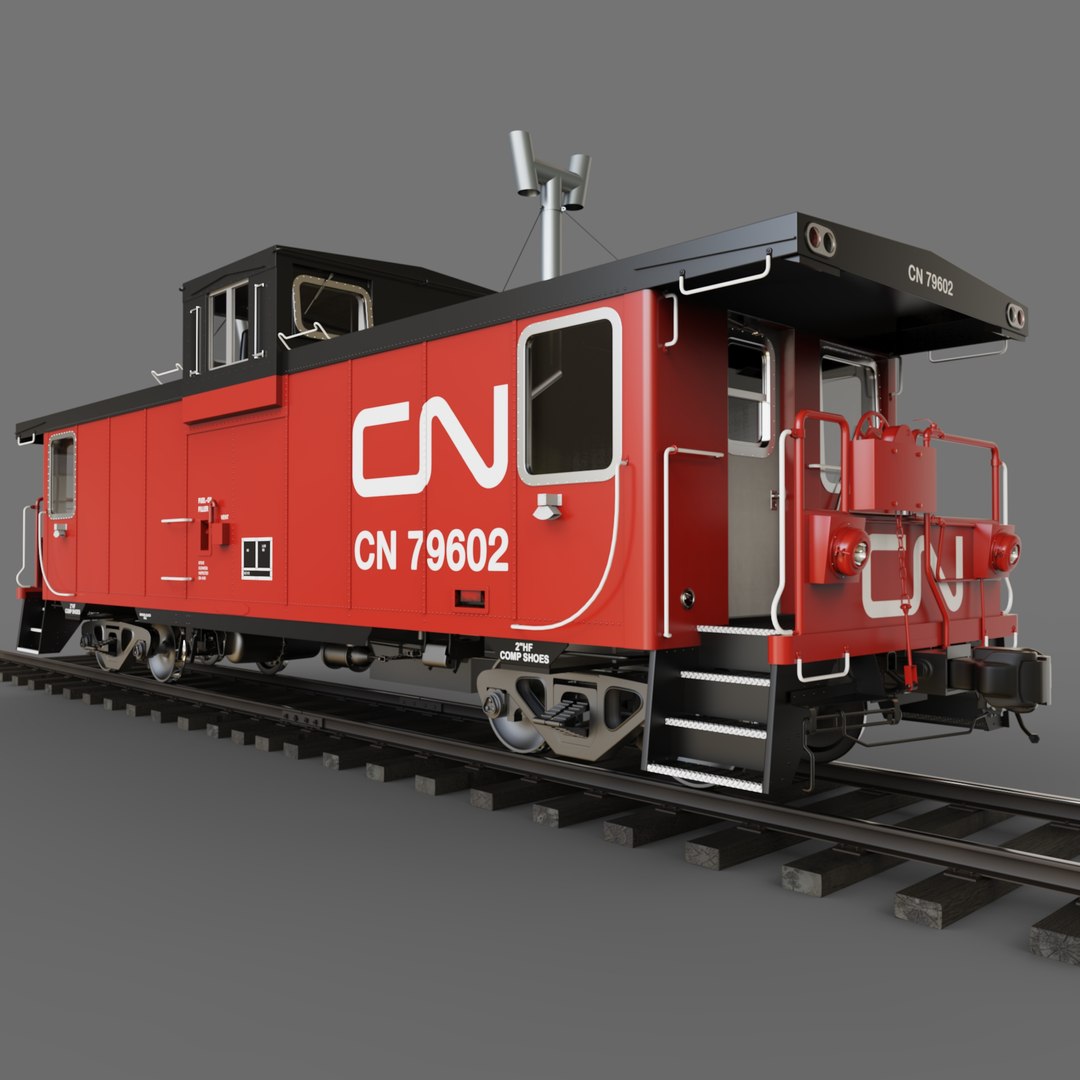 3D Railcar Caboose CN PSC Model - TurboSquid 2216198