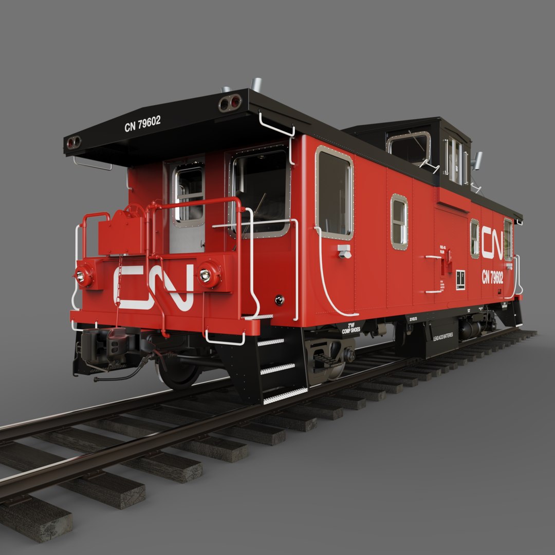 3D Railcar Caboose CN PSC Model - TurboSquid 2216198
