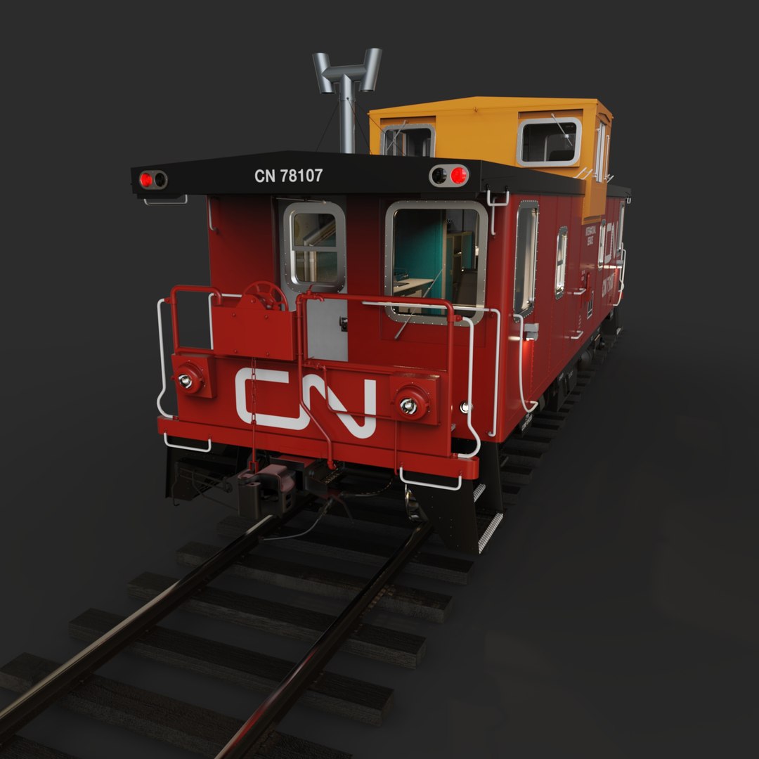 3D Railcar Caboose CN PSC Model - TurboSquid 2216198