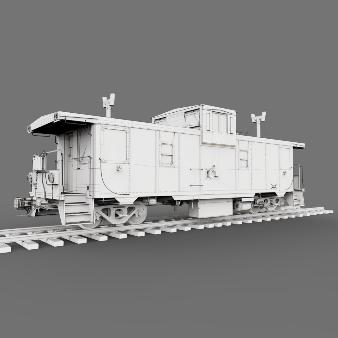 3D Railcar Caboose CN PSC Model - TurboSquid 2216198