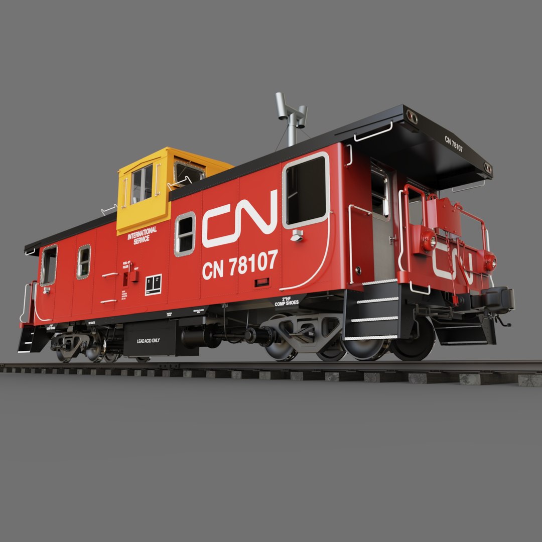 3D Railcar Caboose CN PSC Model - TurboSquid 2216198