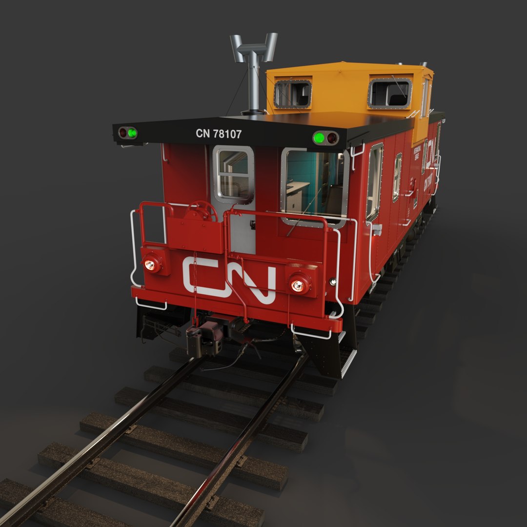 3D Railcar Caboose CN PSC Model - TurboSquid 2216198