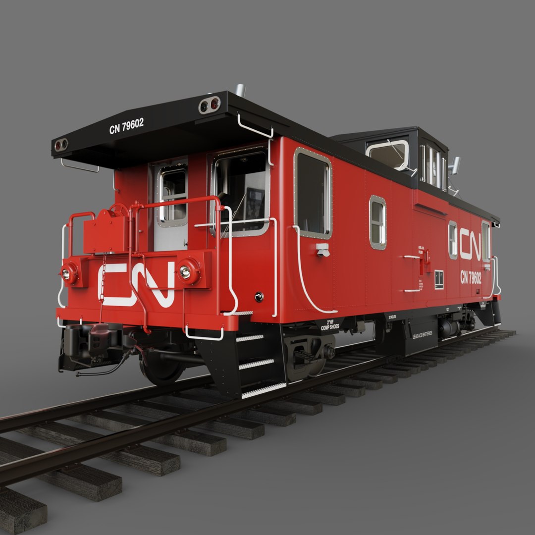 3D Railcar Caboose CN PSC Model - TurboSquid 2216198