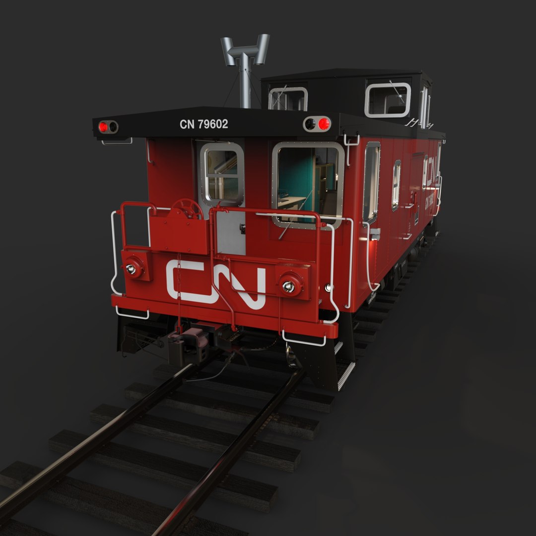 3D Railcar Caboose CN PSC Model - TurboSquid 2216198
