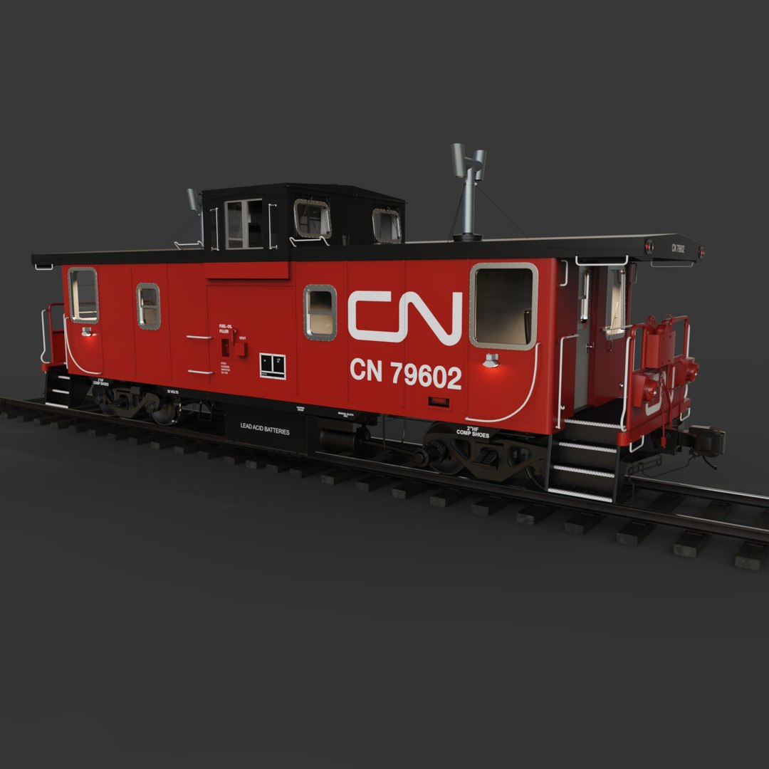 3D Railcar Caboose CN PSC Model - TurboSquid 2216198