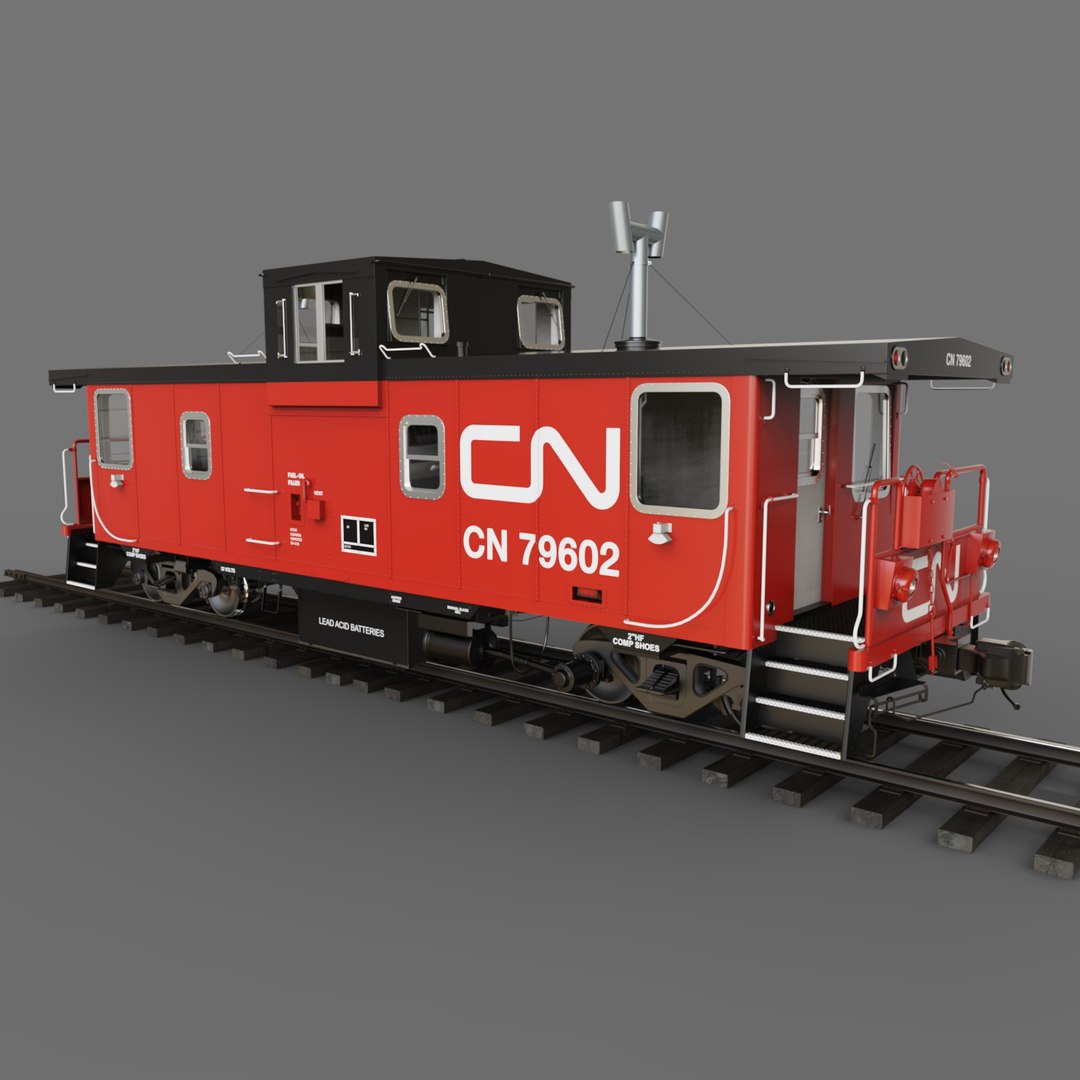 3D Railcar Caboose CN PSC Model - TurboSquid 2216198