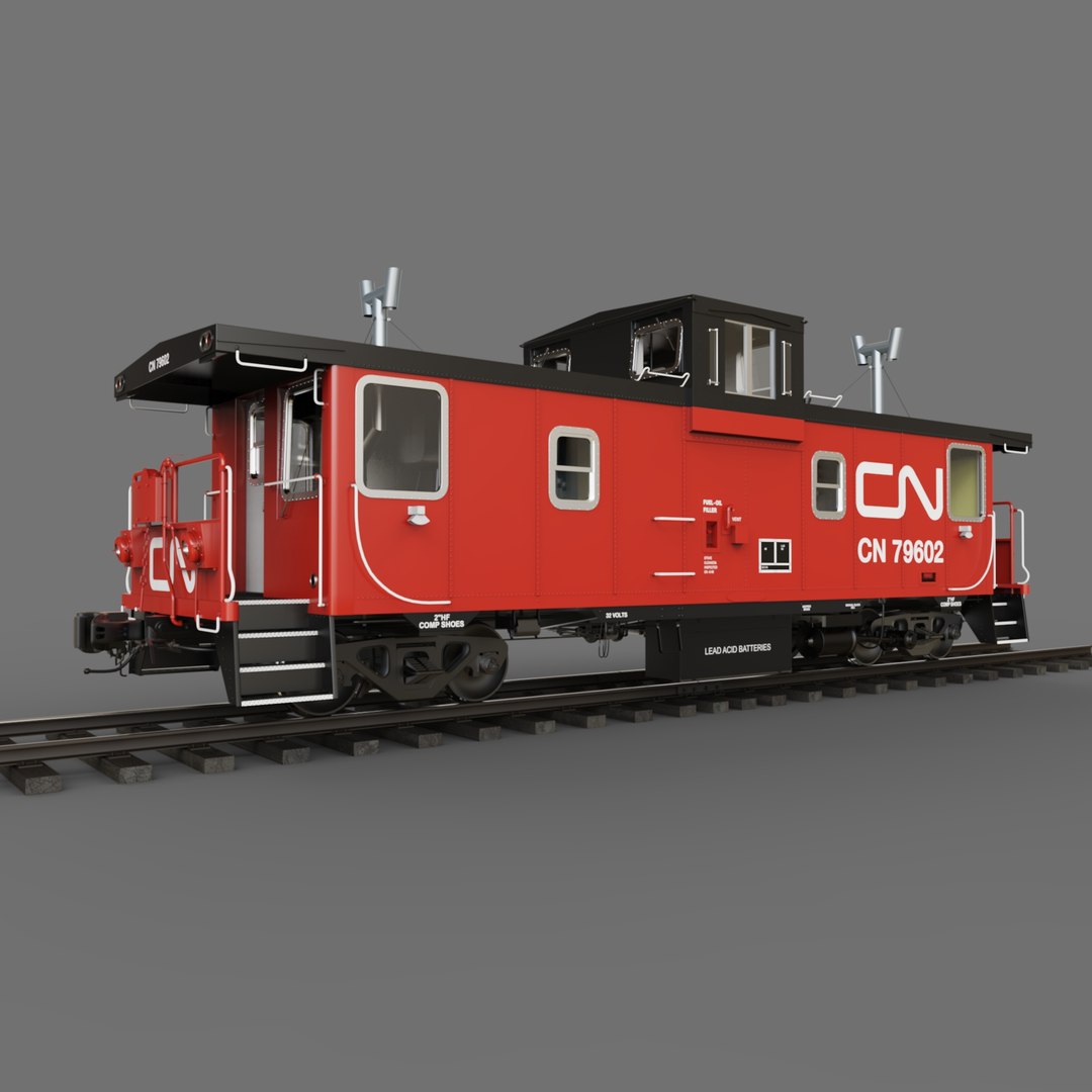 3D Railcar Caboose CN PSC Model - TurboSquid 2216198