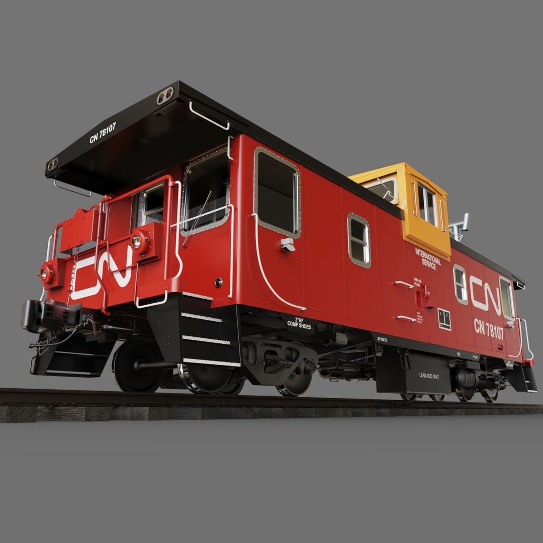 3D Railcar Caboose CN PSC Model - TurboSquid 2216198