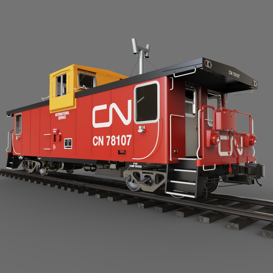 3D Railcar Caboose CN PSC Model - TurboSquid 2216198