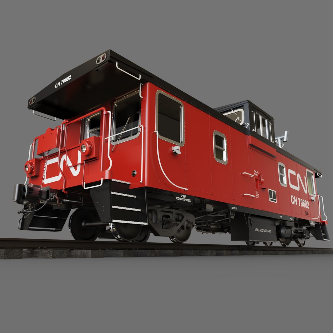 3D Railcar Caboose CN PSC Model - TurboSquid 2216198