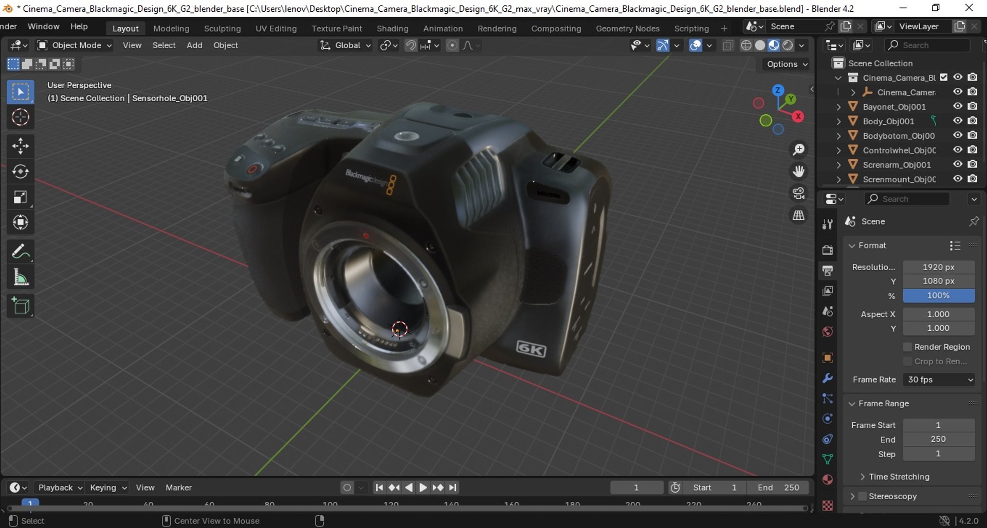 3D Cinema Camera Blackmagic Design 6K G2 Model - TurboSquid 2276345