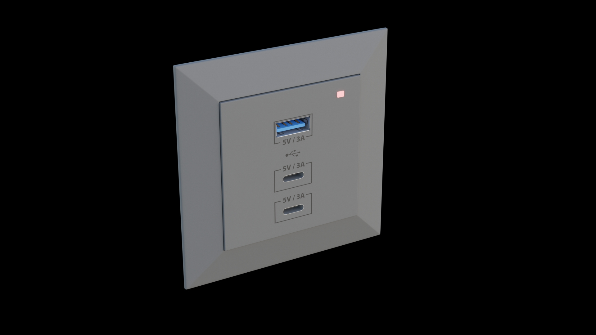 Type C USB Wall Socket 3D Model - TurboSquid 1804485