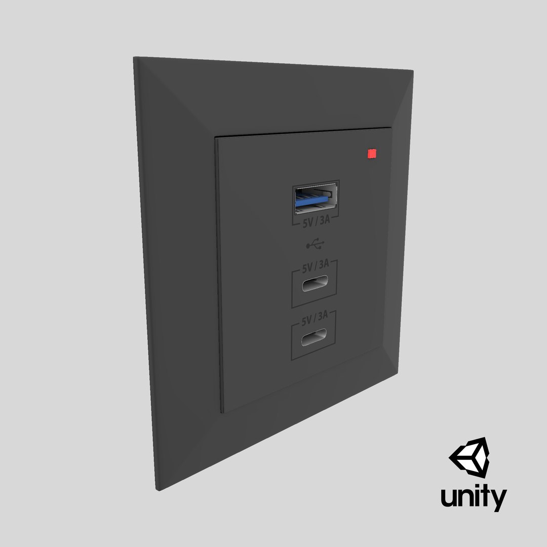 Type C USB Wall Socket 3D Model - TurboSquid 1804485