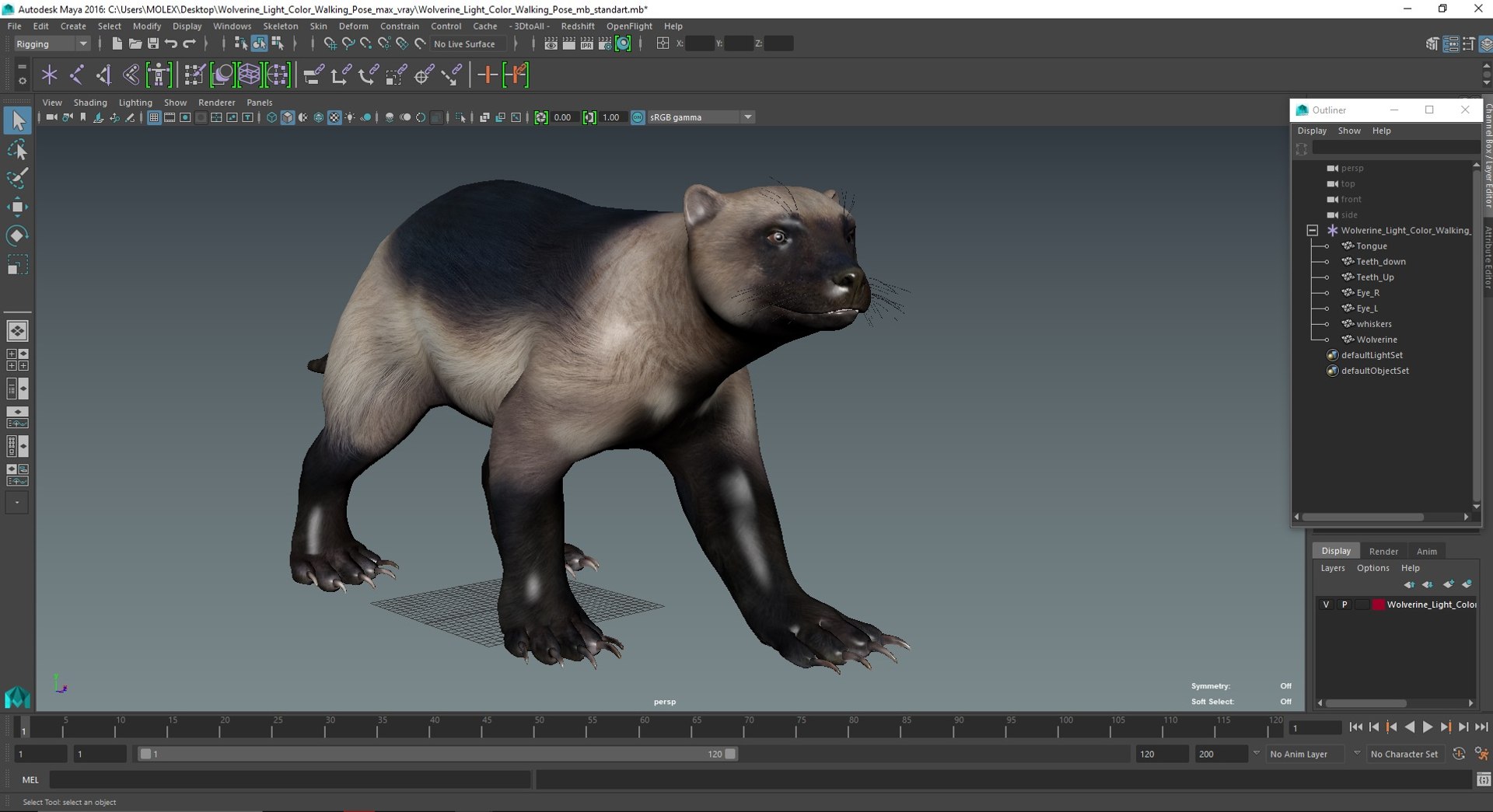 Wolverine Light Color Walking Pose model - TurboSquid 2130610