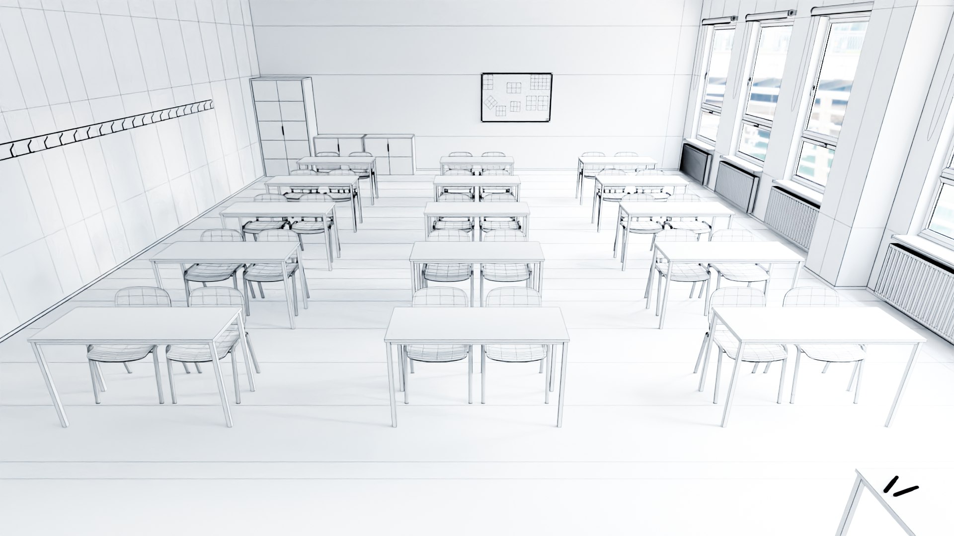 3D Modern Classroom Interior Architecture Model - TurboSquid 1655497