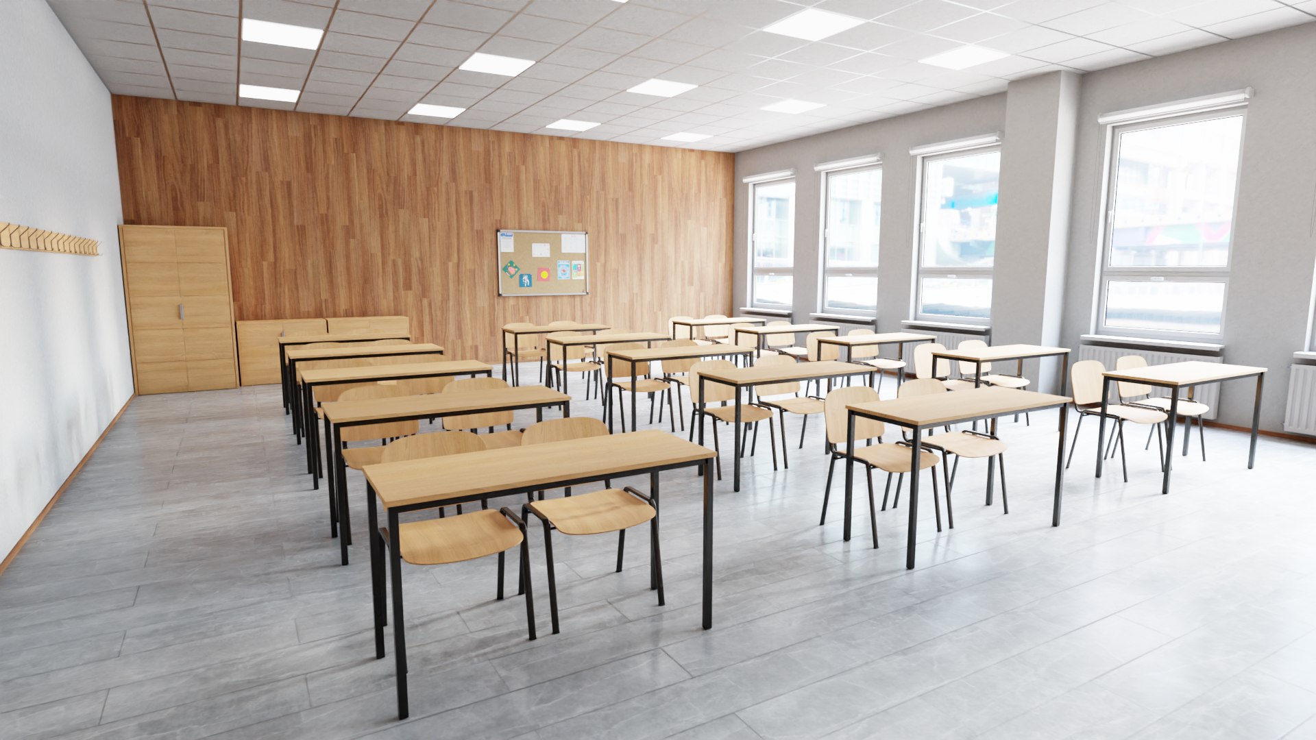 3D Modern Classroom Interior Architecture Model - TurboSquid 1655497